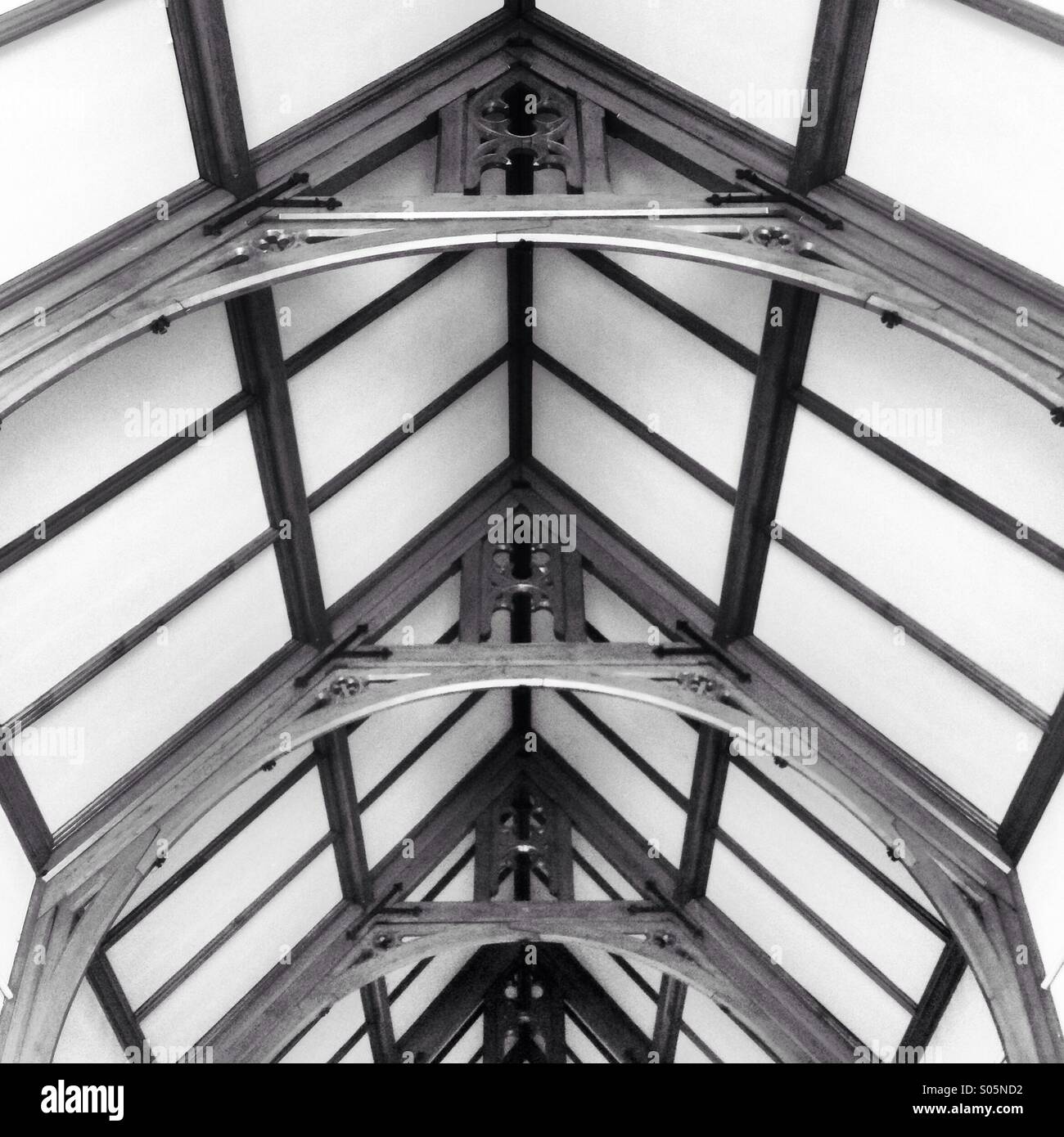 Black and white church ceiling hi-res stock photography and images - Alamy