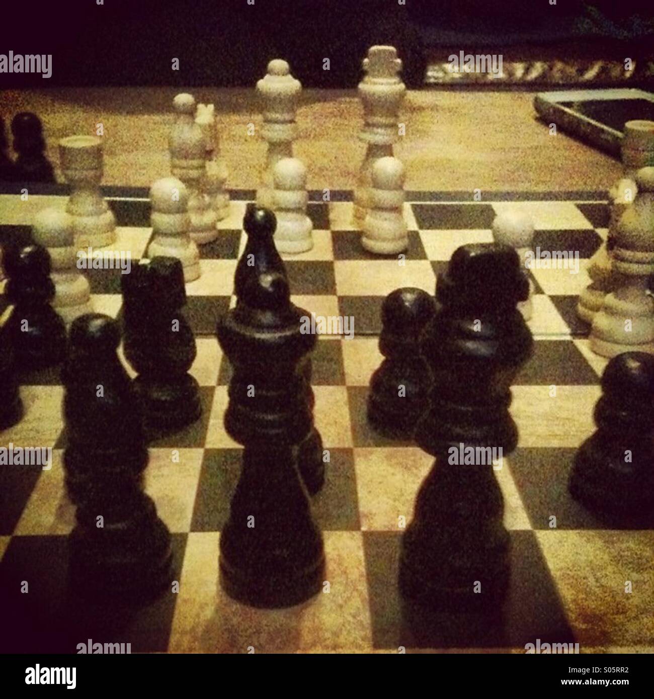 Chess game being played Stock Photo - Alamy