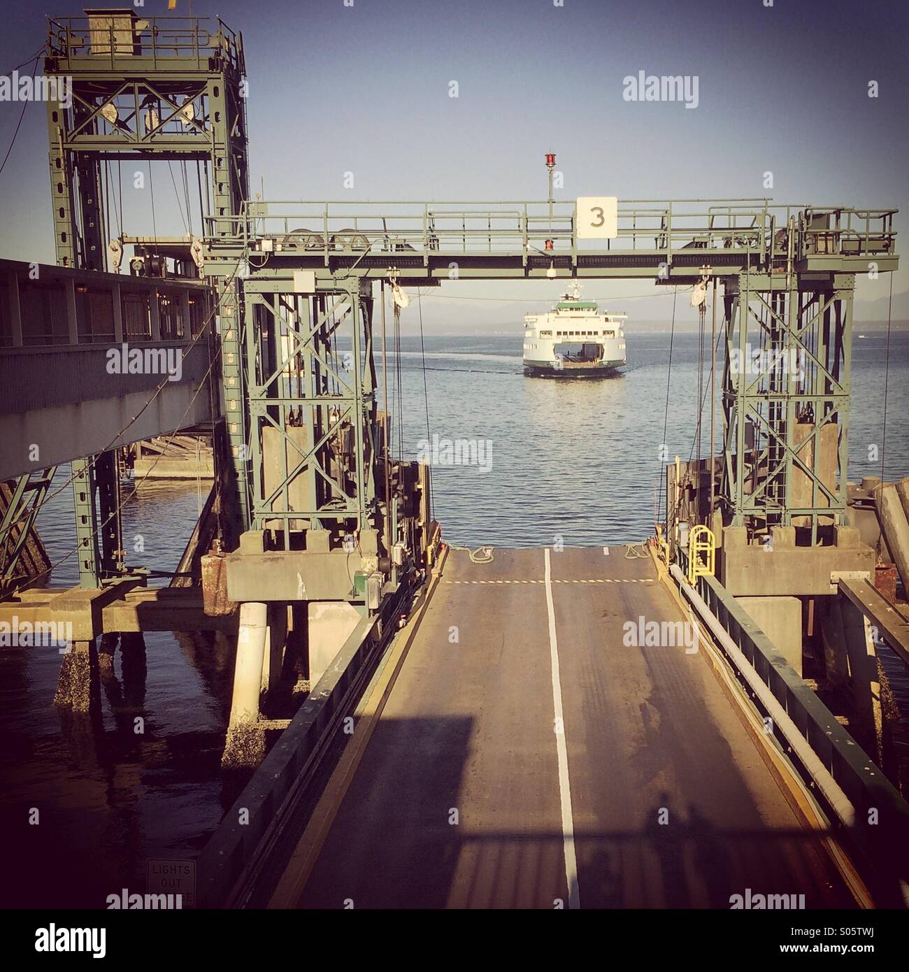 Ferry approaching dock, Seattle, Washington Stock Photo - Alamy