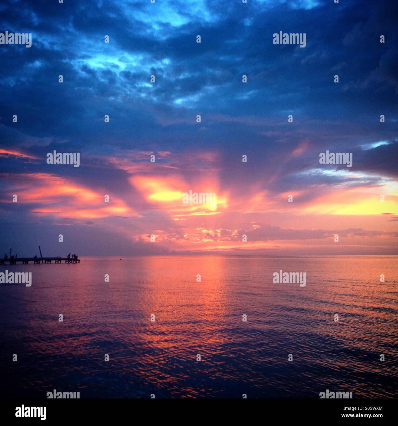 Sunset in Holbox island, Quintana Roo, Yucatan peninsula, Mexico Stock ...