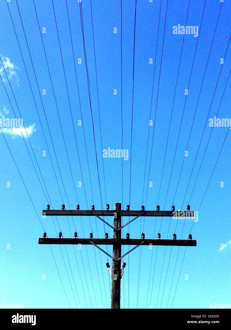 Urban power lines Stock Photo - Alamy