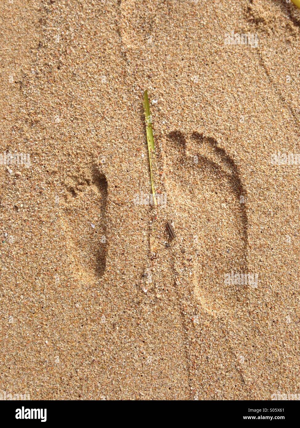 Adult Child Footprints In Sand High Resolution Stock Photography and ...