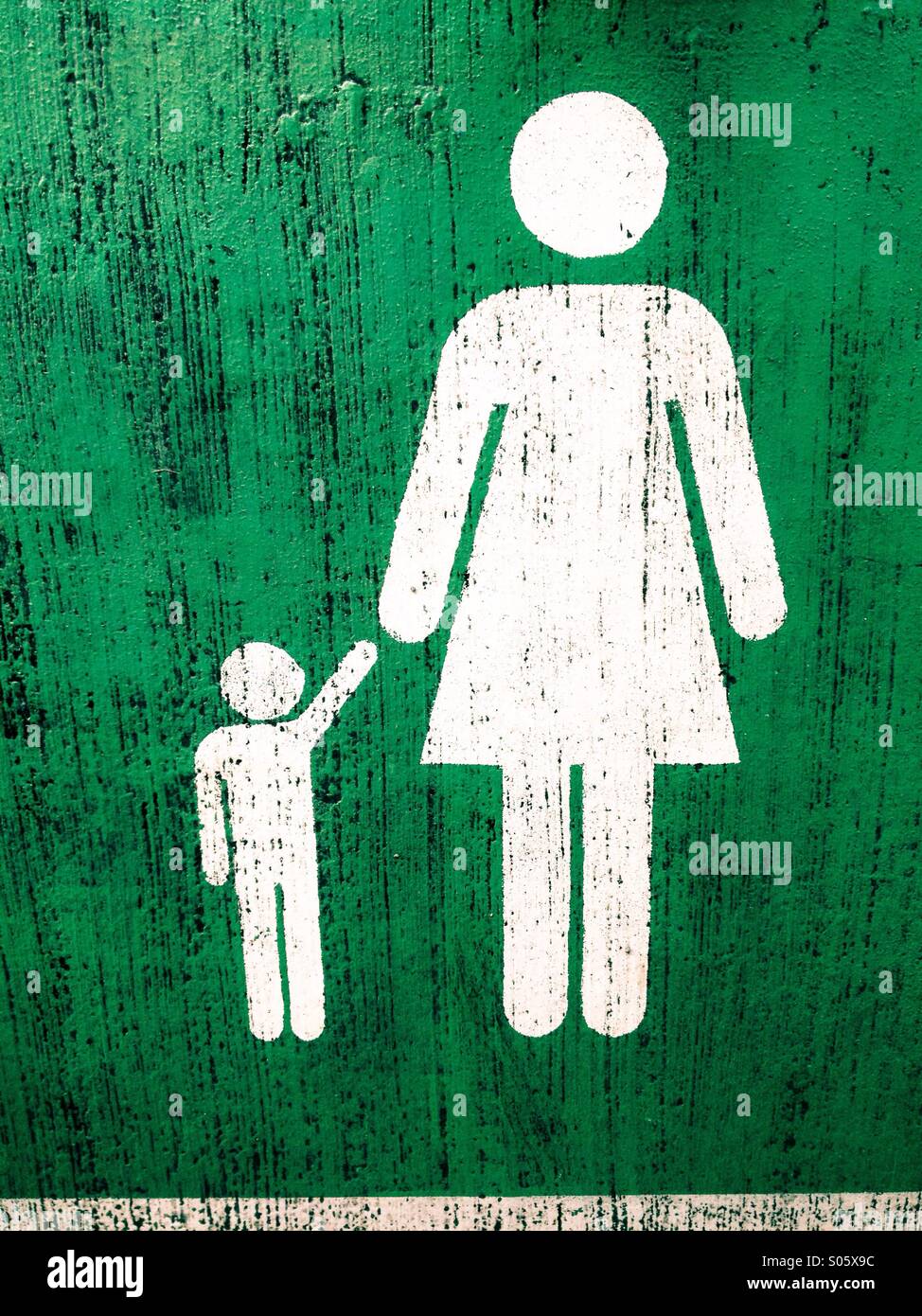 Mother and child only symbol in car park, England, UK Stock Photo - Alamy