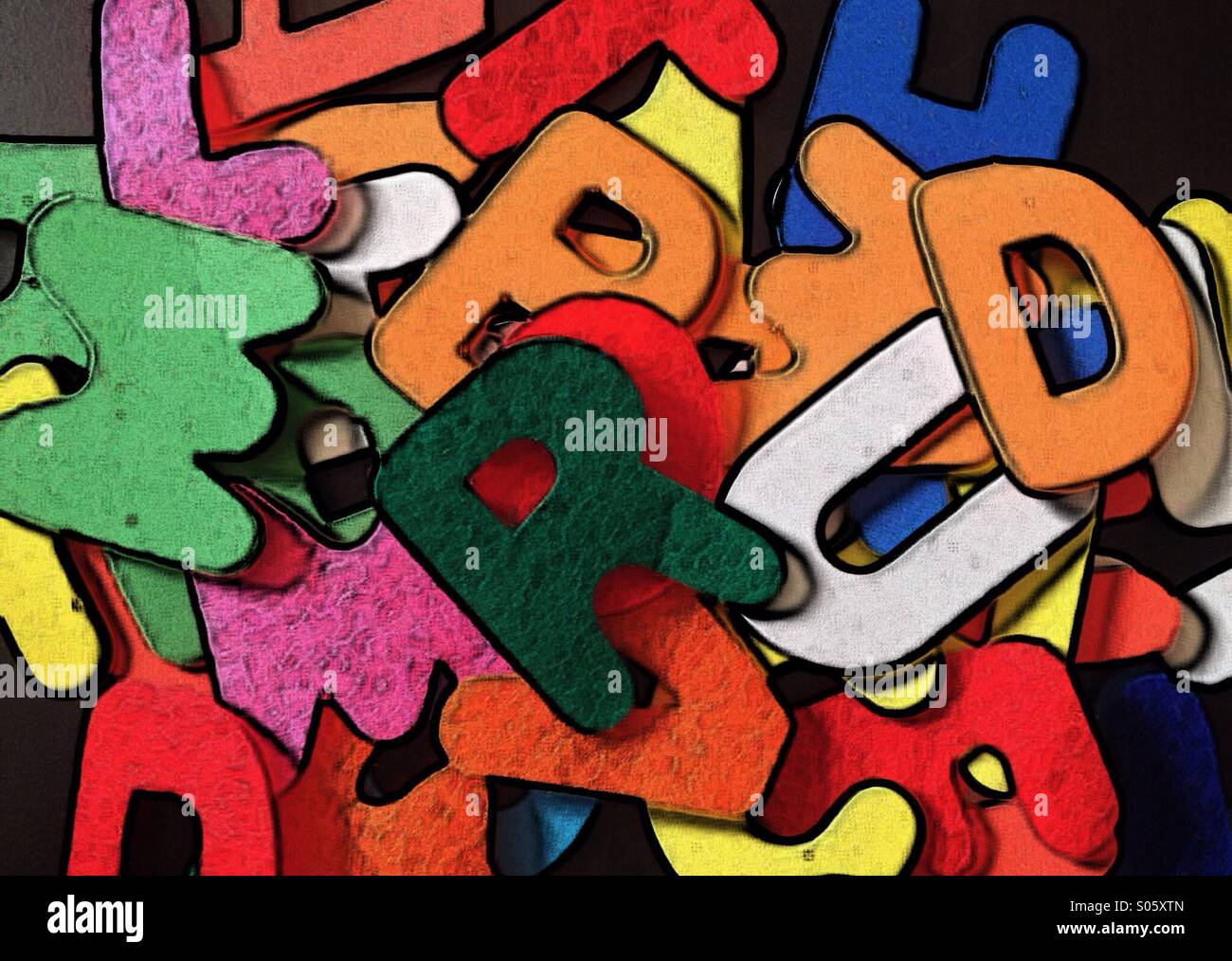 Children's play letters Stock Photo - Alamy