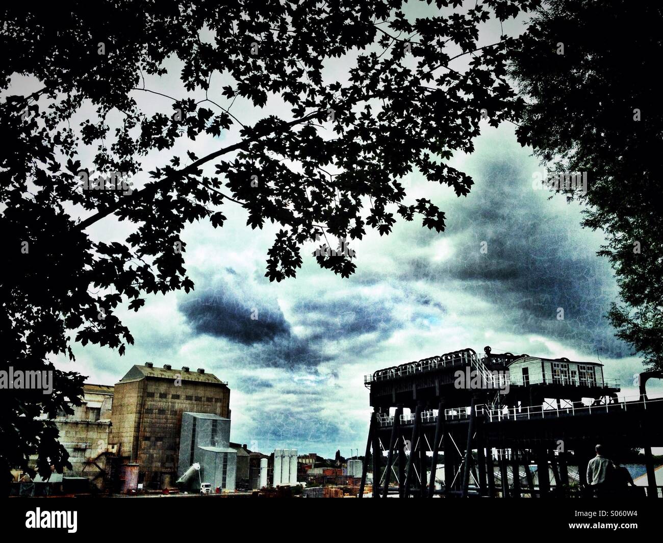 Industrial scene featuring Anderton boat lift Stock Photo - Alamy