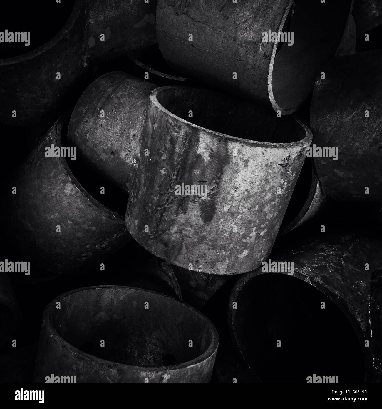 Metal pipes in a box Stock Photo - Alamy