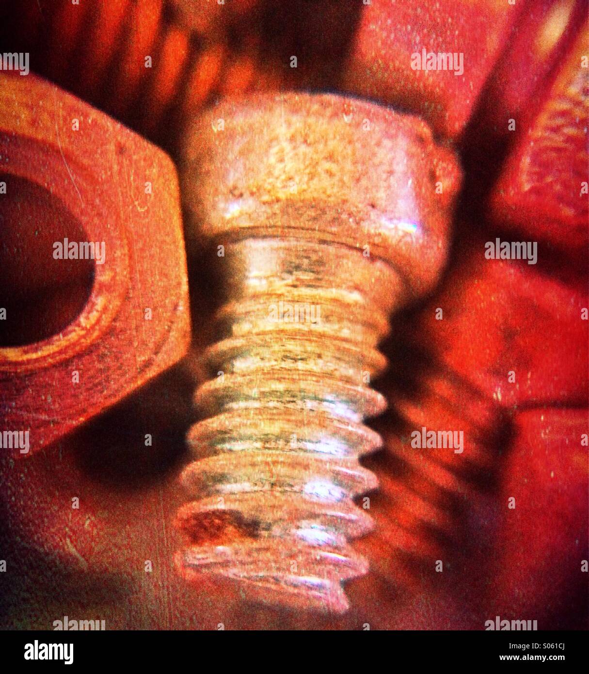 Close up of nuts and bolts Stock Photo - Alamy