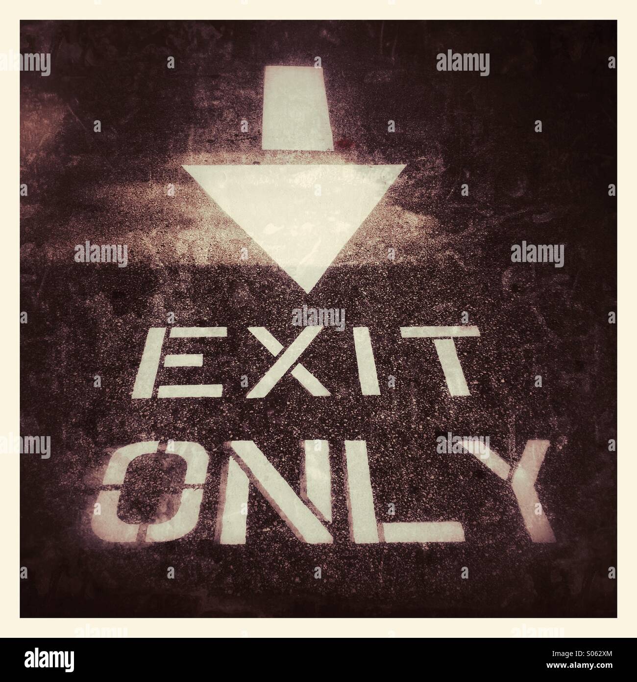 Exit Only sign at the exit of a car park Stock Photo - Alamy
