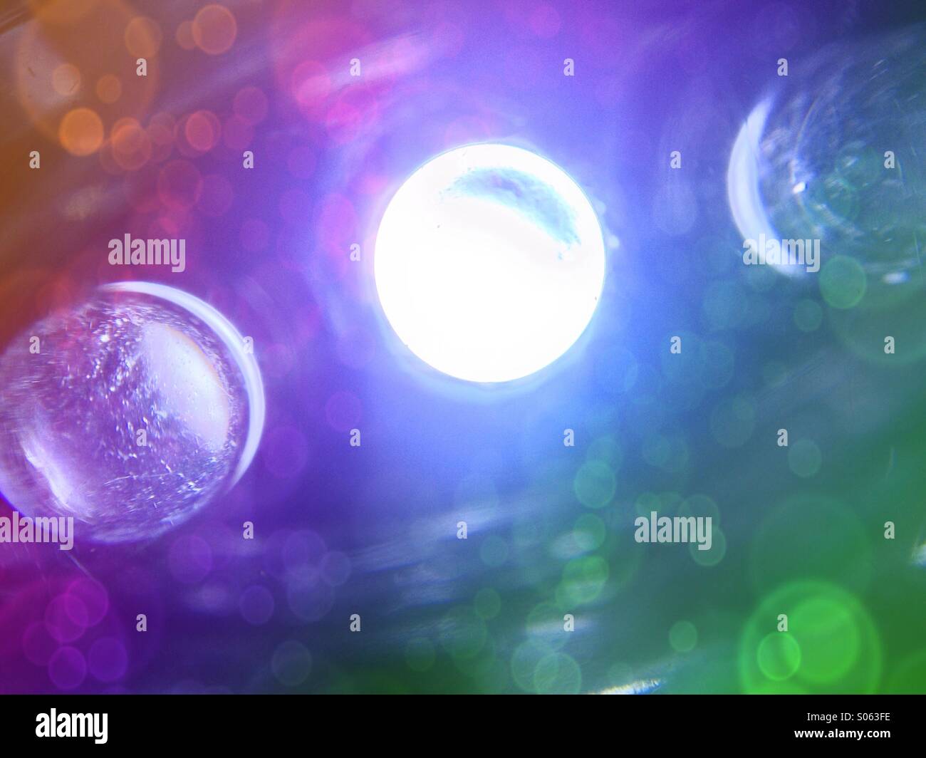 Blue led lights with colourful overlay Stock Photo - Alamy