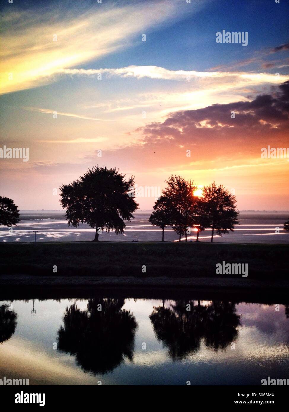 Romantic Sunset Behind The Tree High Resolution Stock Photography and ...