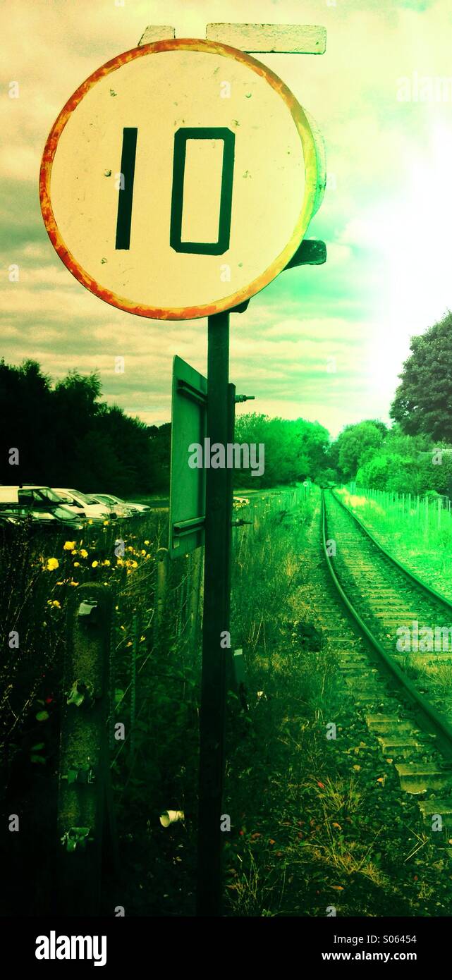 Vintage railway maximum speed limit sign Stock Photo - Alamy