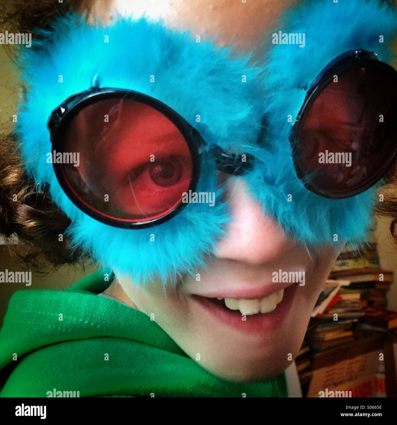 Girl in crazy glasses Stock Photo - Alamy