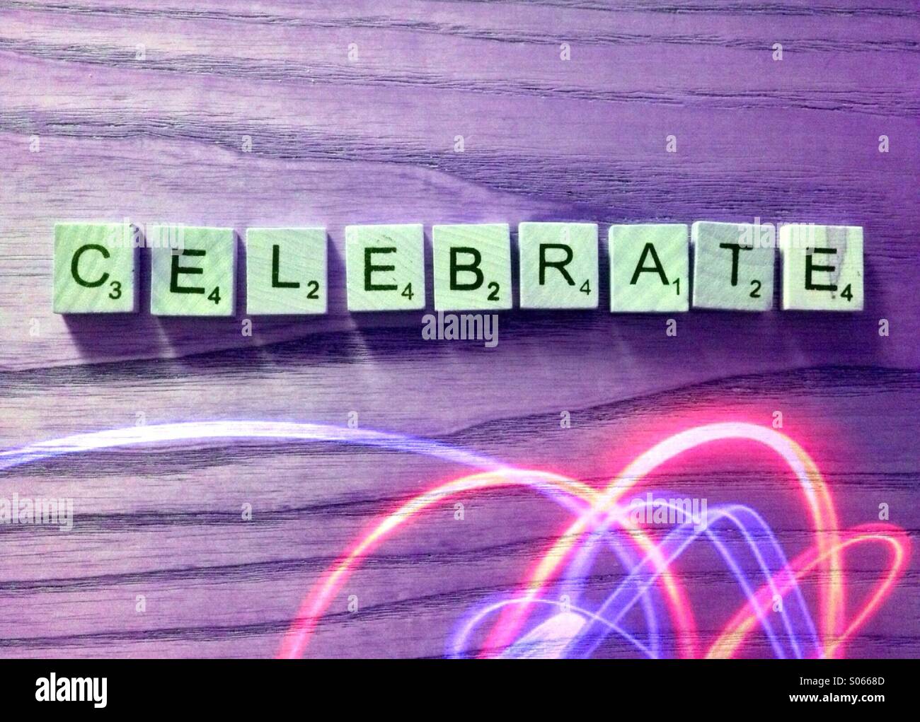 Letters spelling the word celebrate Stock Photo - Alamy