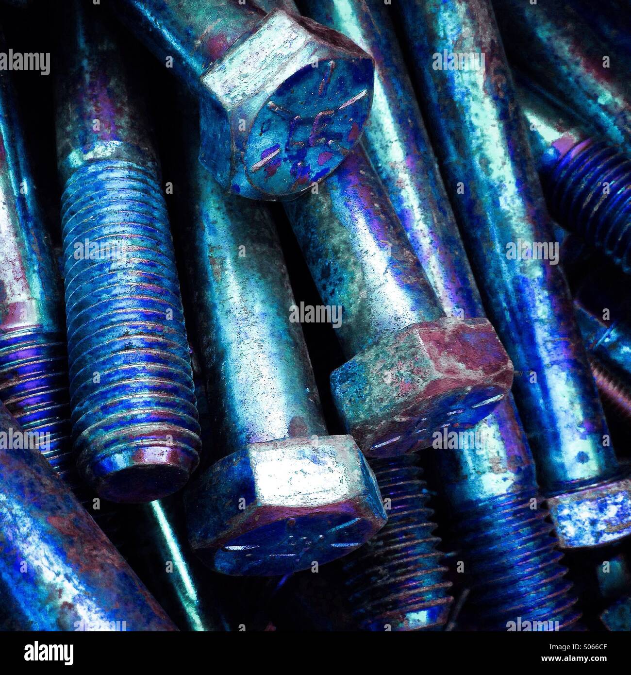 Metal bolts in a box Stock Photo - Alamy