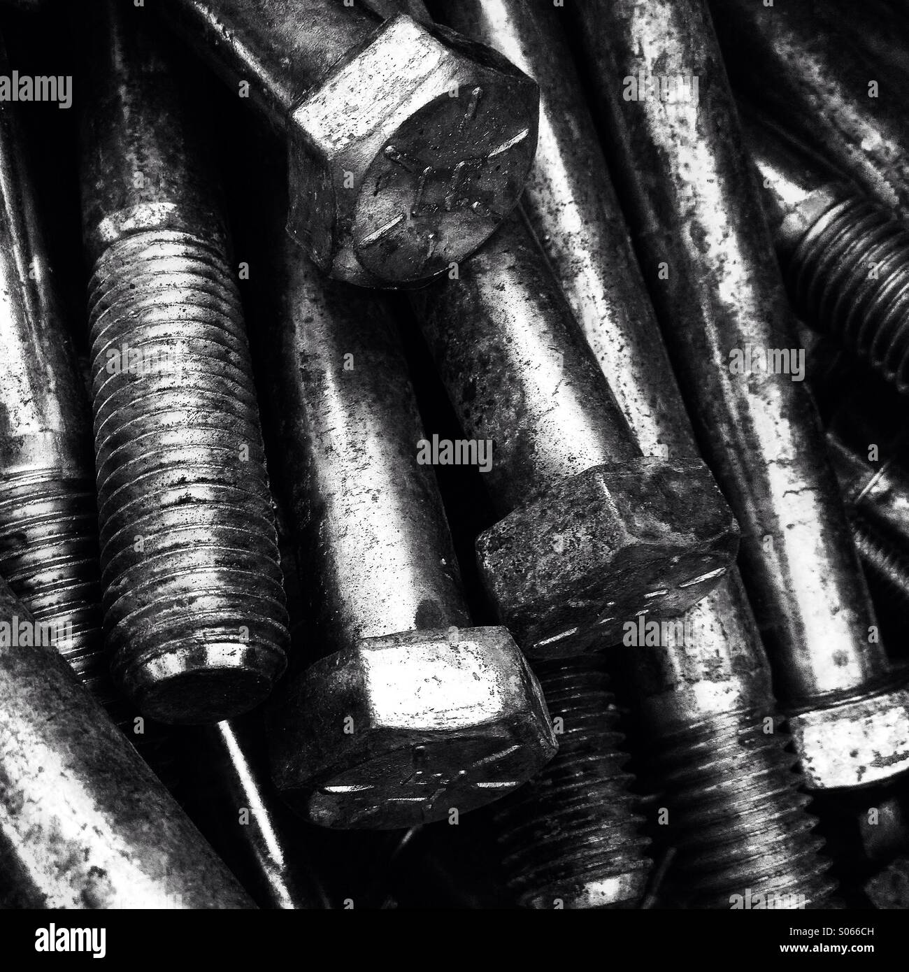 Metal bolts in a box Stock Photo - Alamy