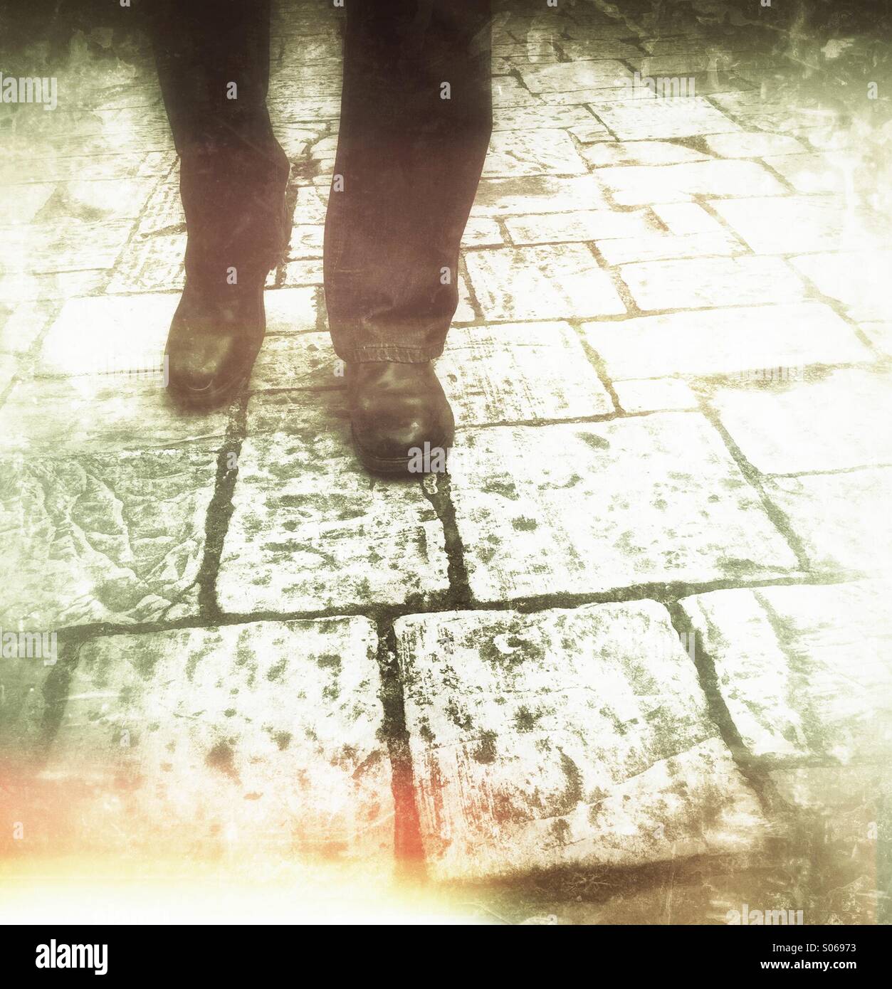 Man walking on a path Stock Photo - Alamy