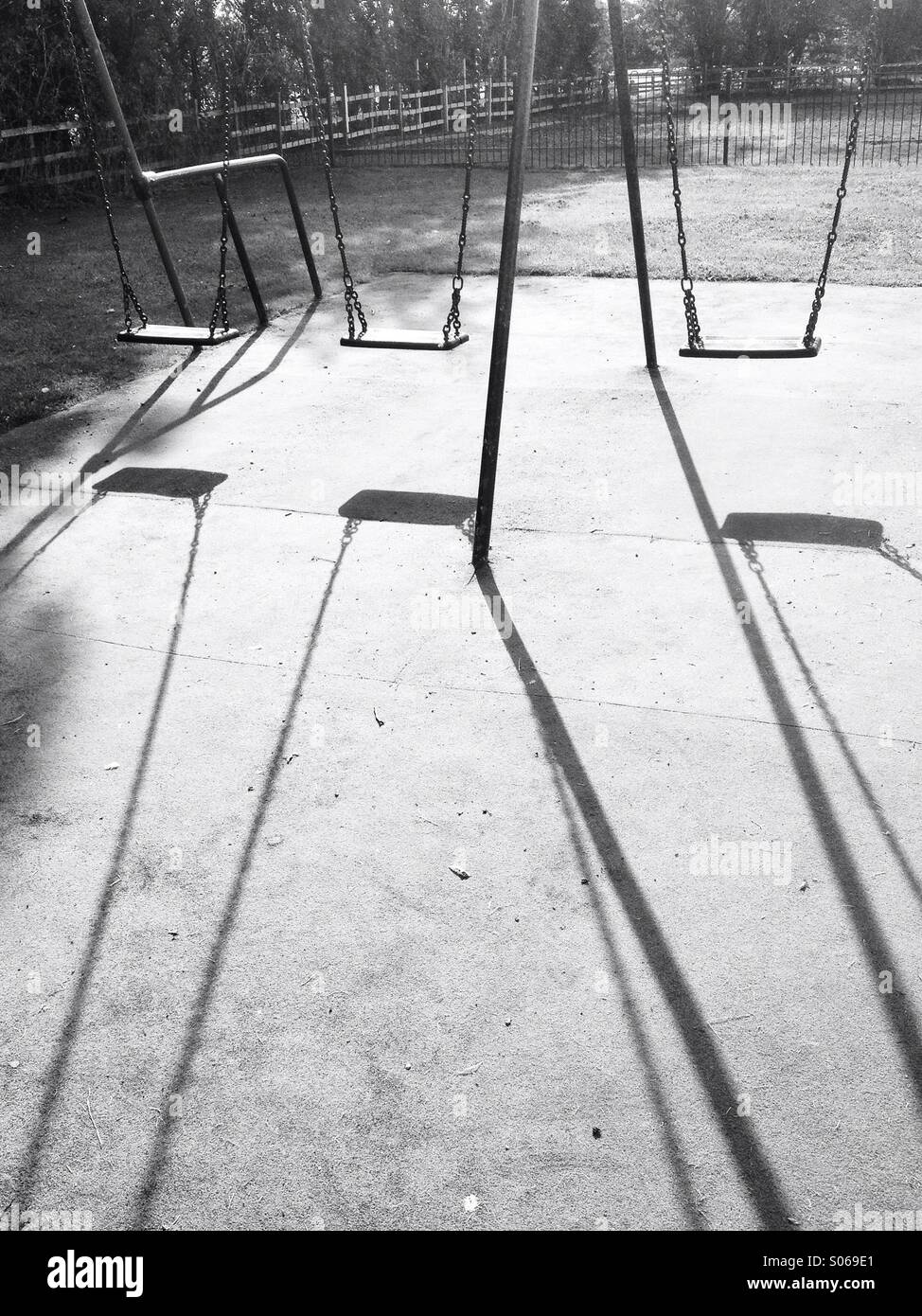 Children Swings Black White Stock Photos & Children Swings Black White ...