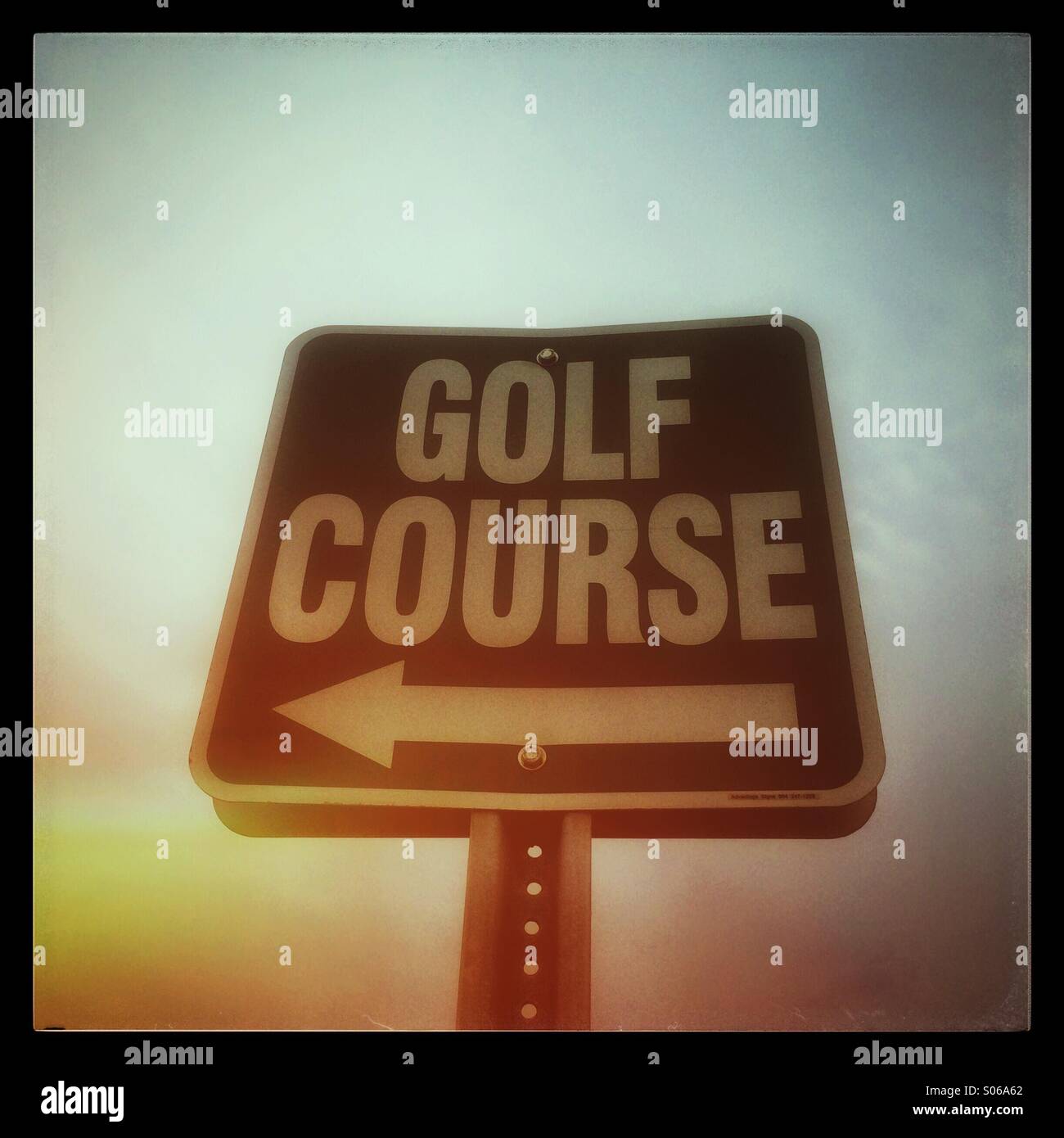 Directions to the golf course Stock Photo - Alamy