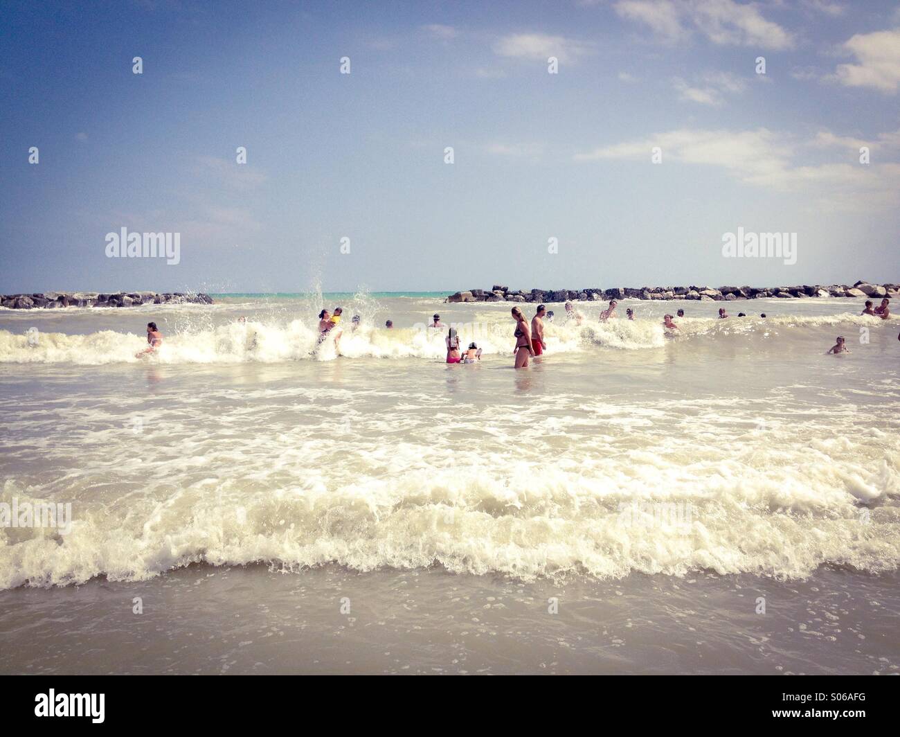 People sea waves hi-res stock photography and images - Alamy