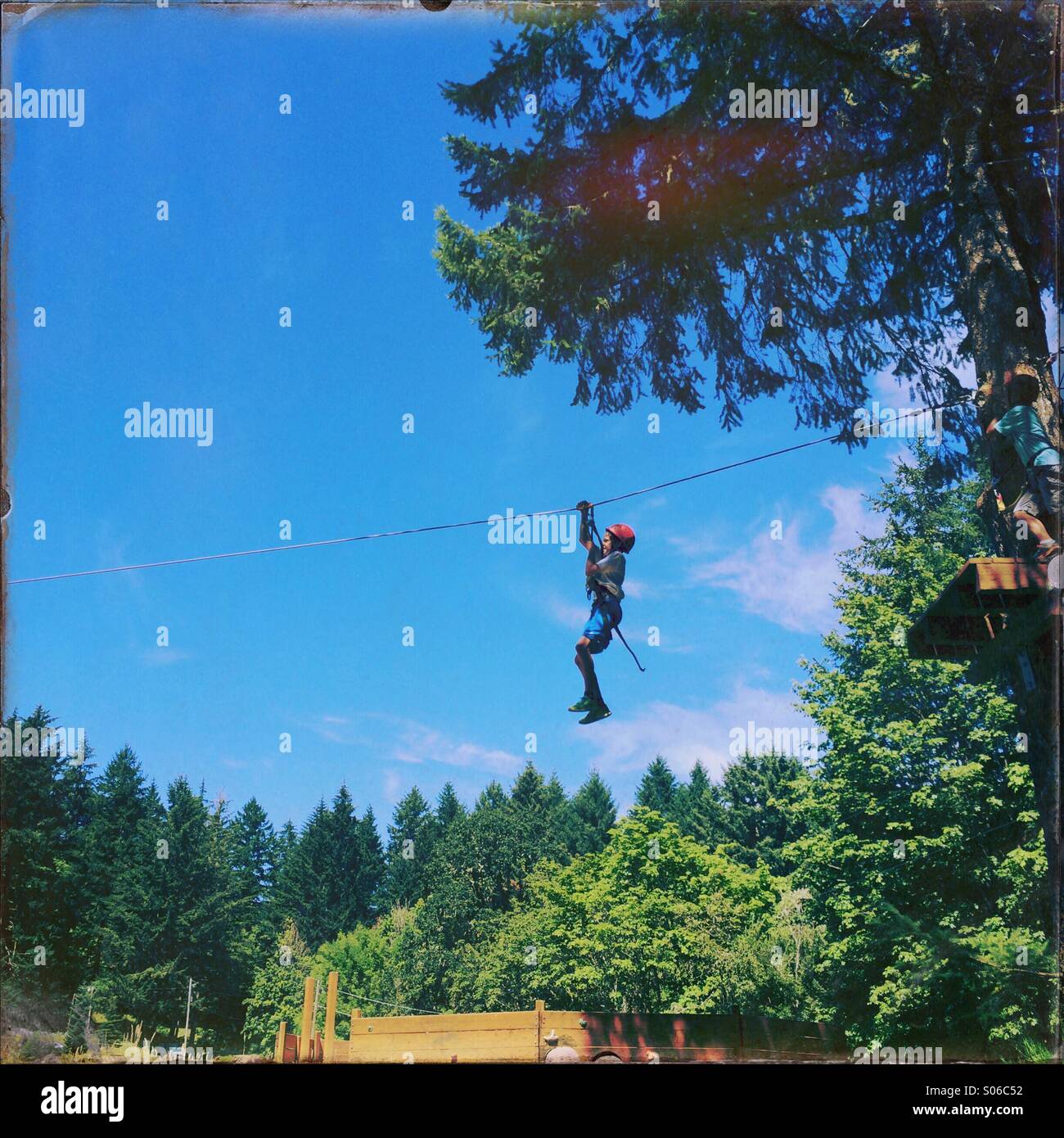 Zipline boy hi-res stock photography and images - Alamy