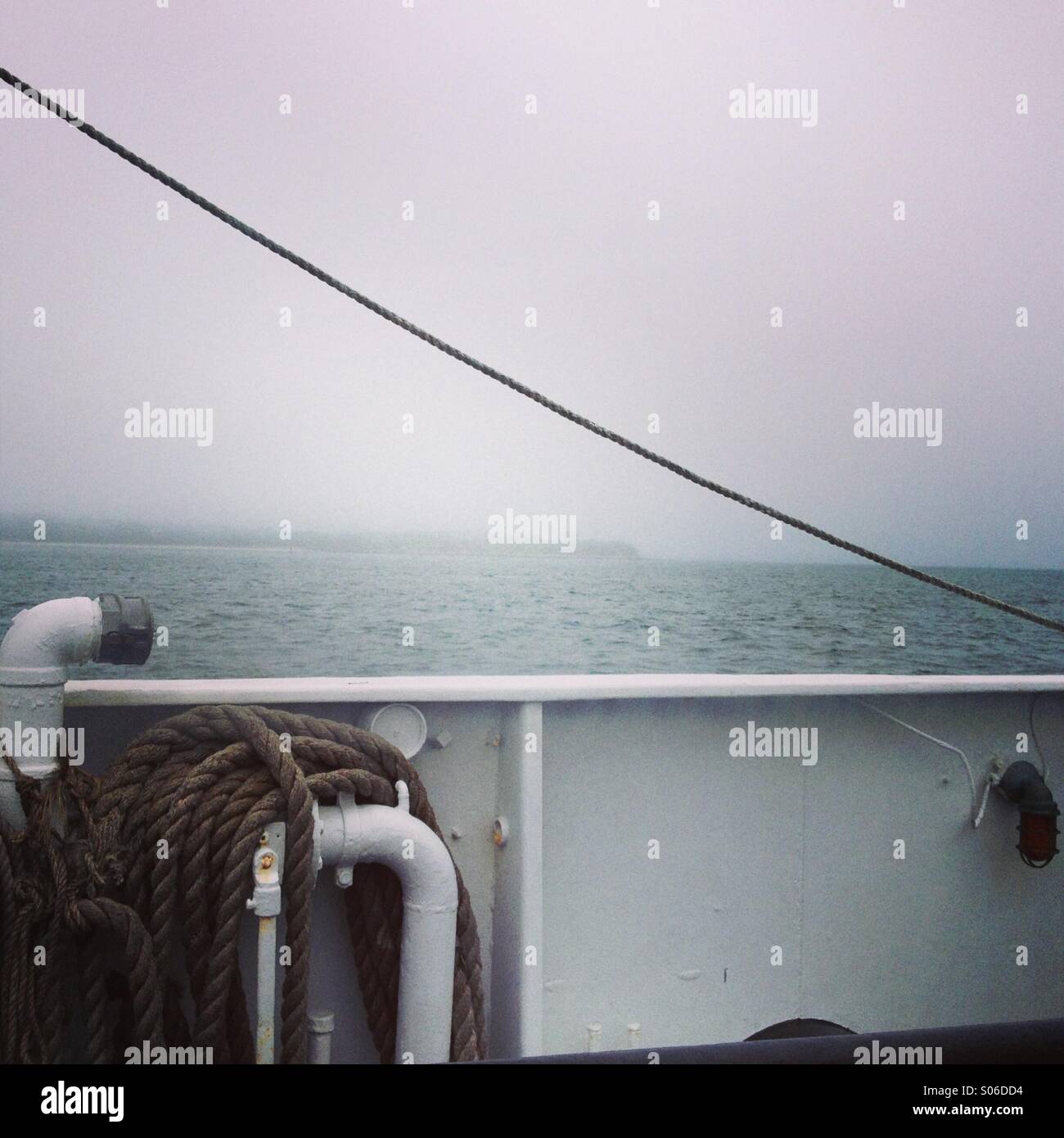 Ferry boat ride in the fog Stock Photo - Alamy