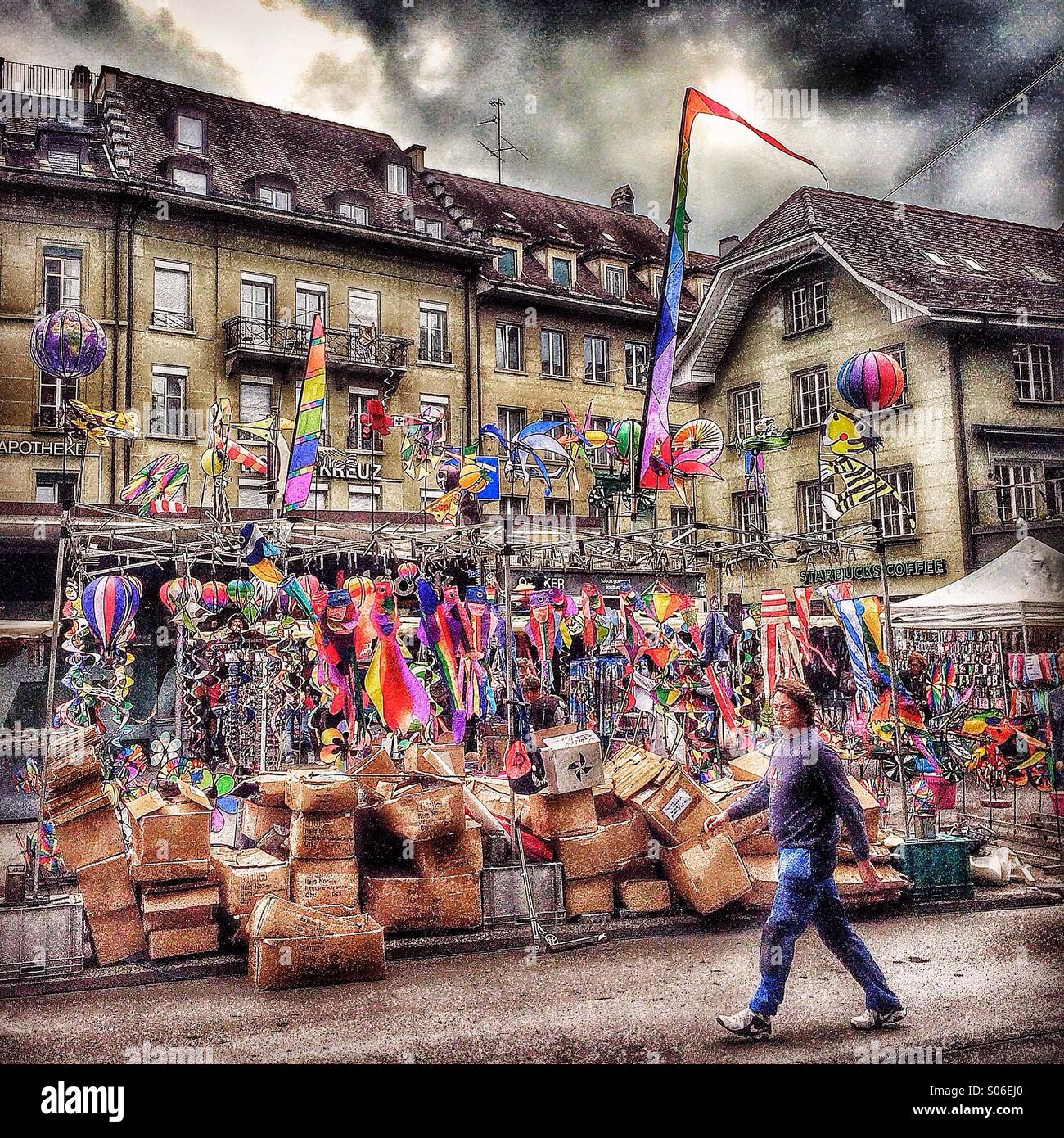 Colorful market stall Bern Switzerland Stock Photo - Alamy