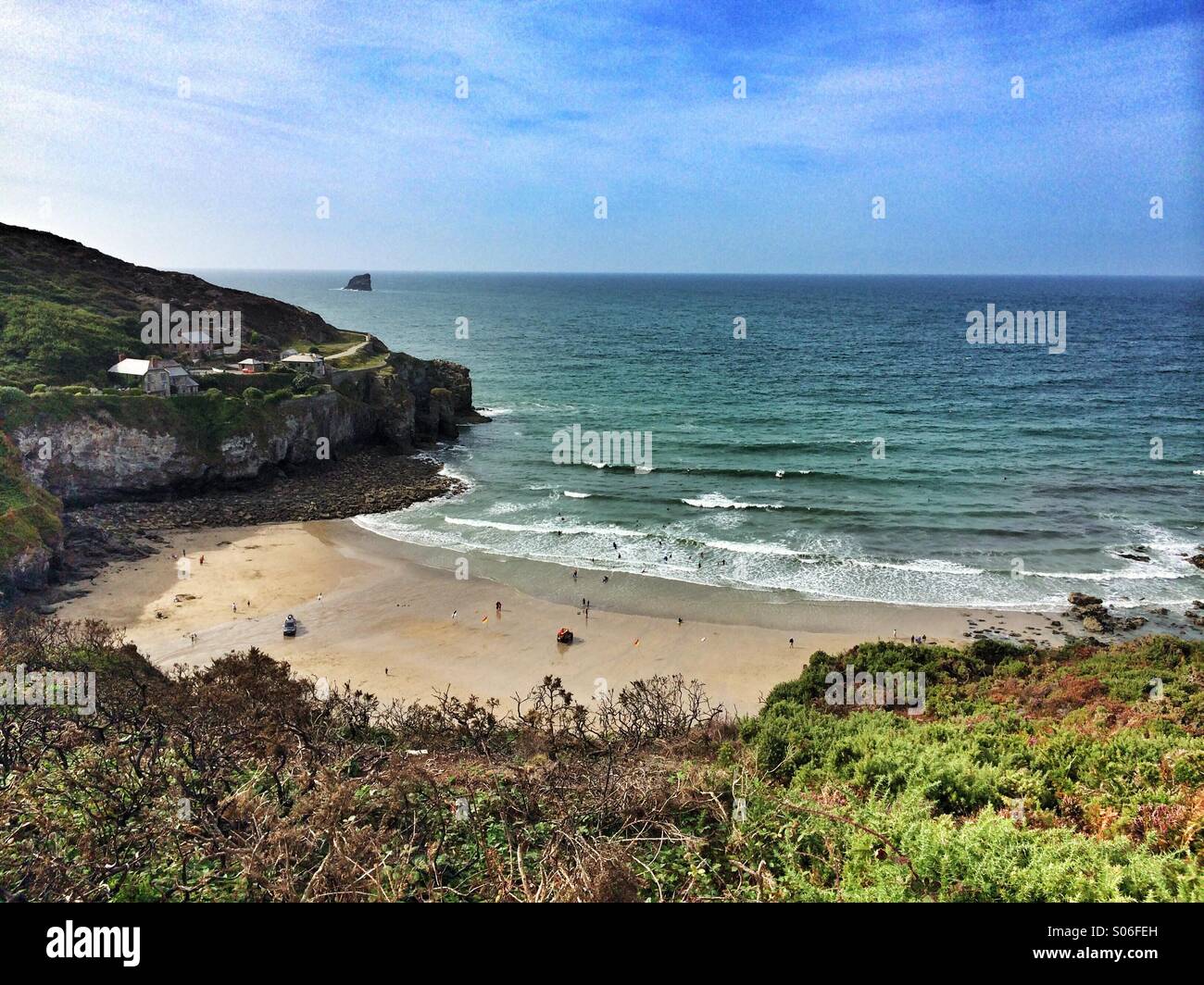 The beach at St Agnes, Cornwall Stock Photo - Alamy
