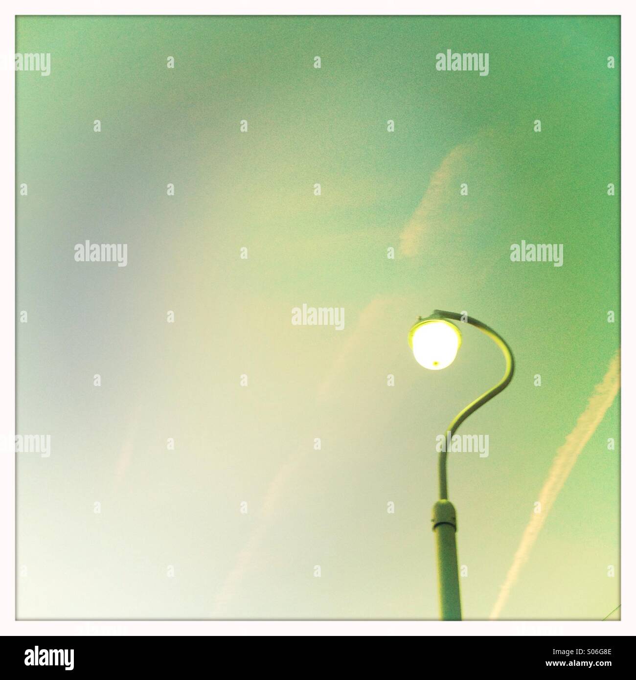 Pink dusk street light Stock Photo - Alamy