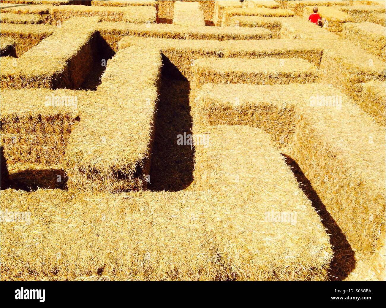 Child running through hay hi-res stock photography and images - Alamy