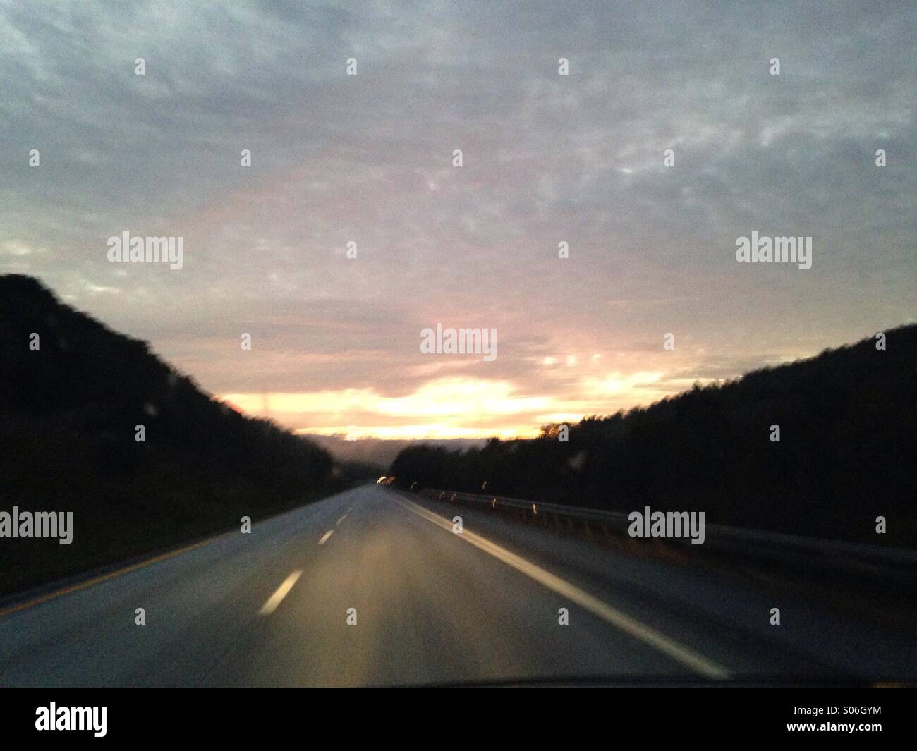 The road at dawn Stock Photo - Alamy