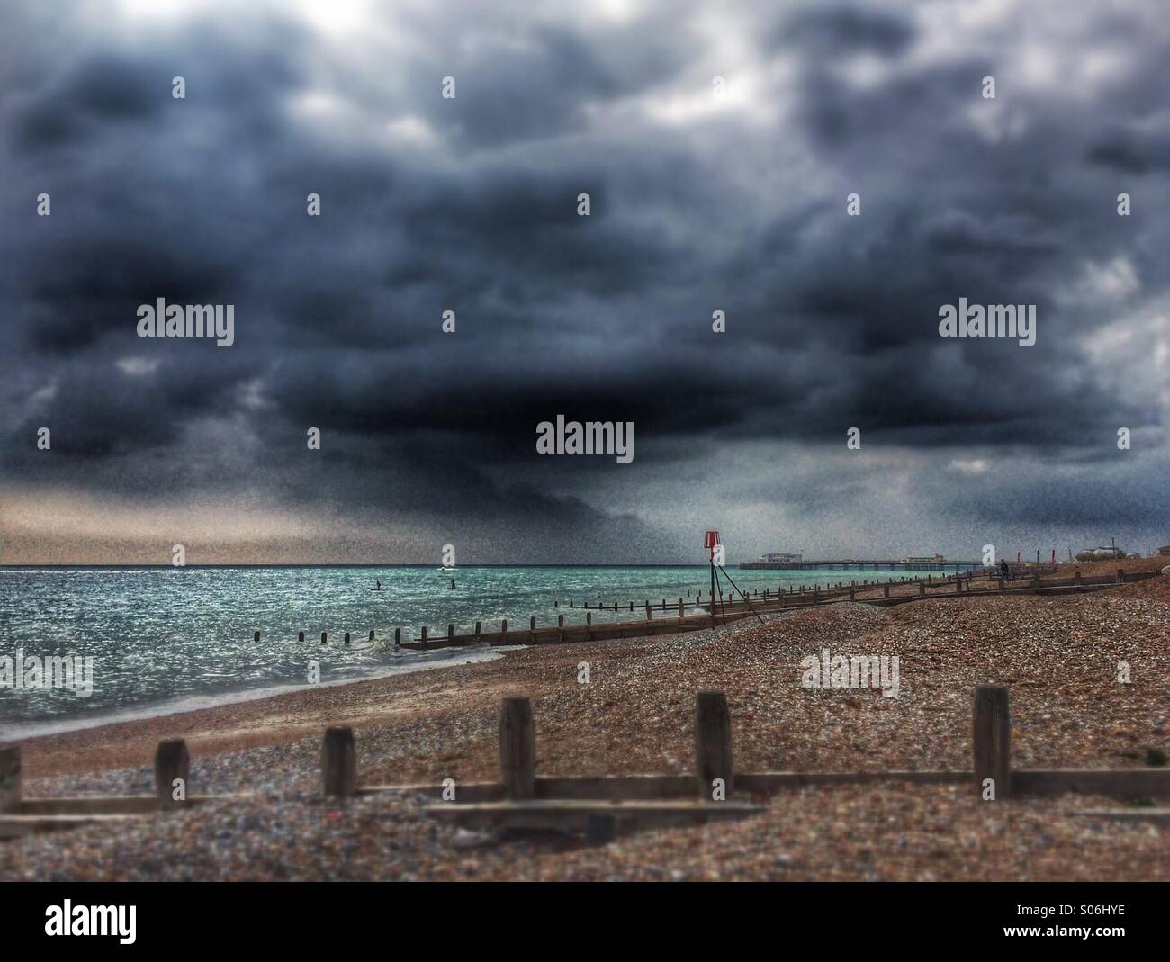 Stormy day on the beach Stock Photo - Alamy