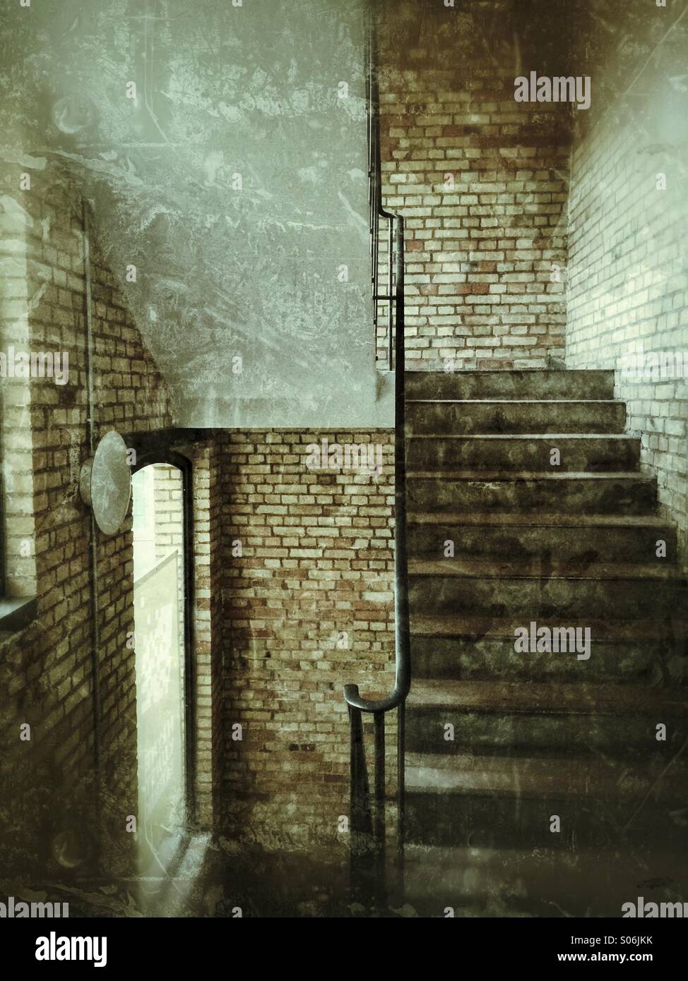 Stairs in the old factory Stock Photo - Alamy