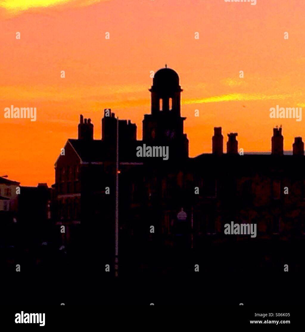 Sunset in Hartlepool Stock Photo - Alamy