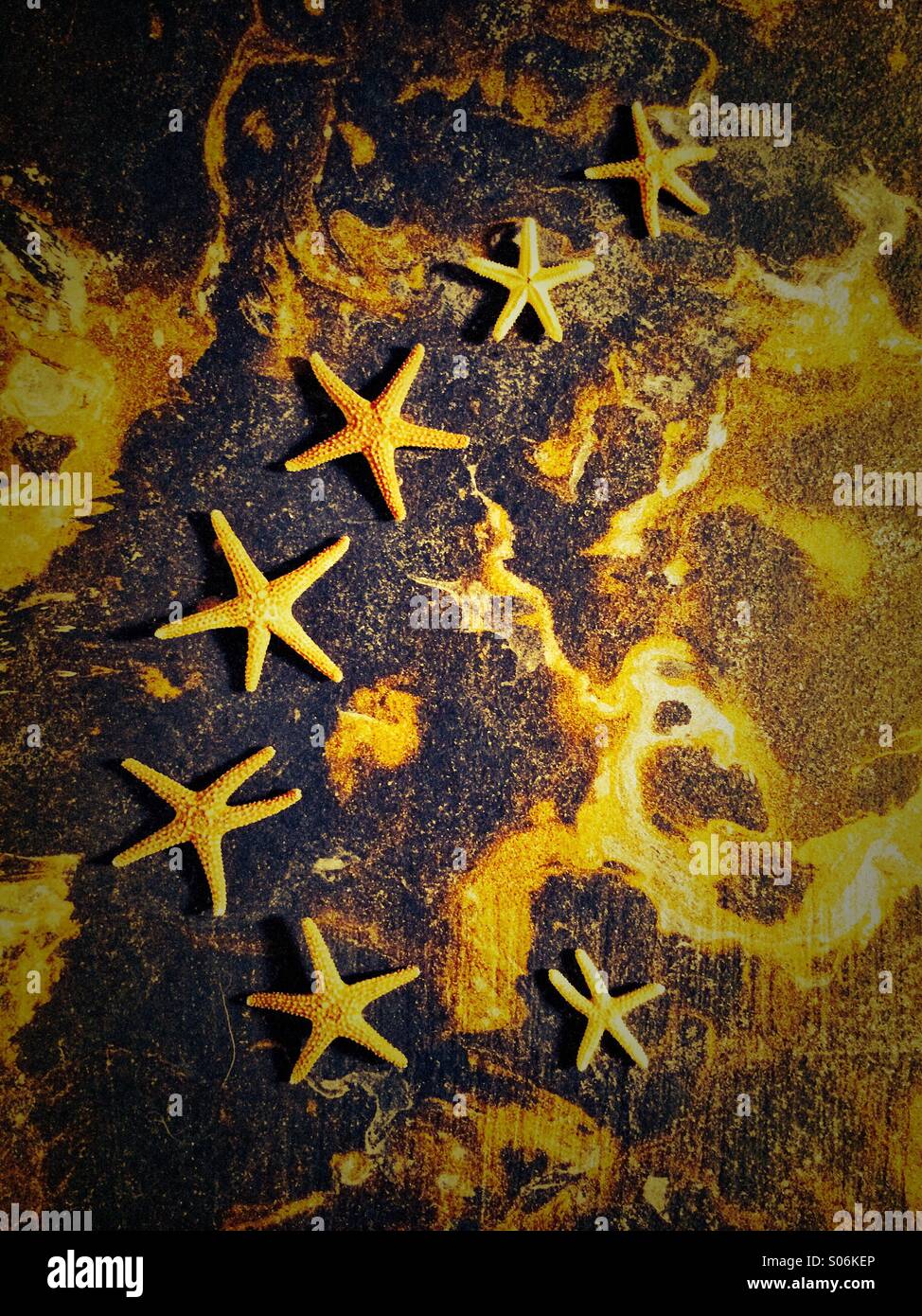 A swirl of starfish floating on cosmic background Stock Photo - Alamy