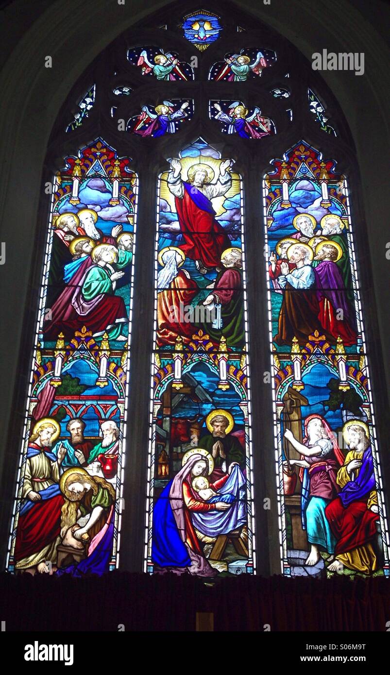 Church stain glass window in Norwich Stock Photo - Alamy