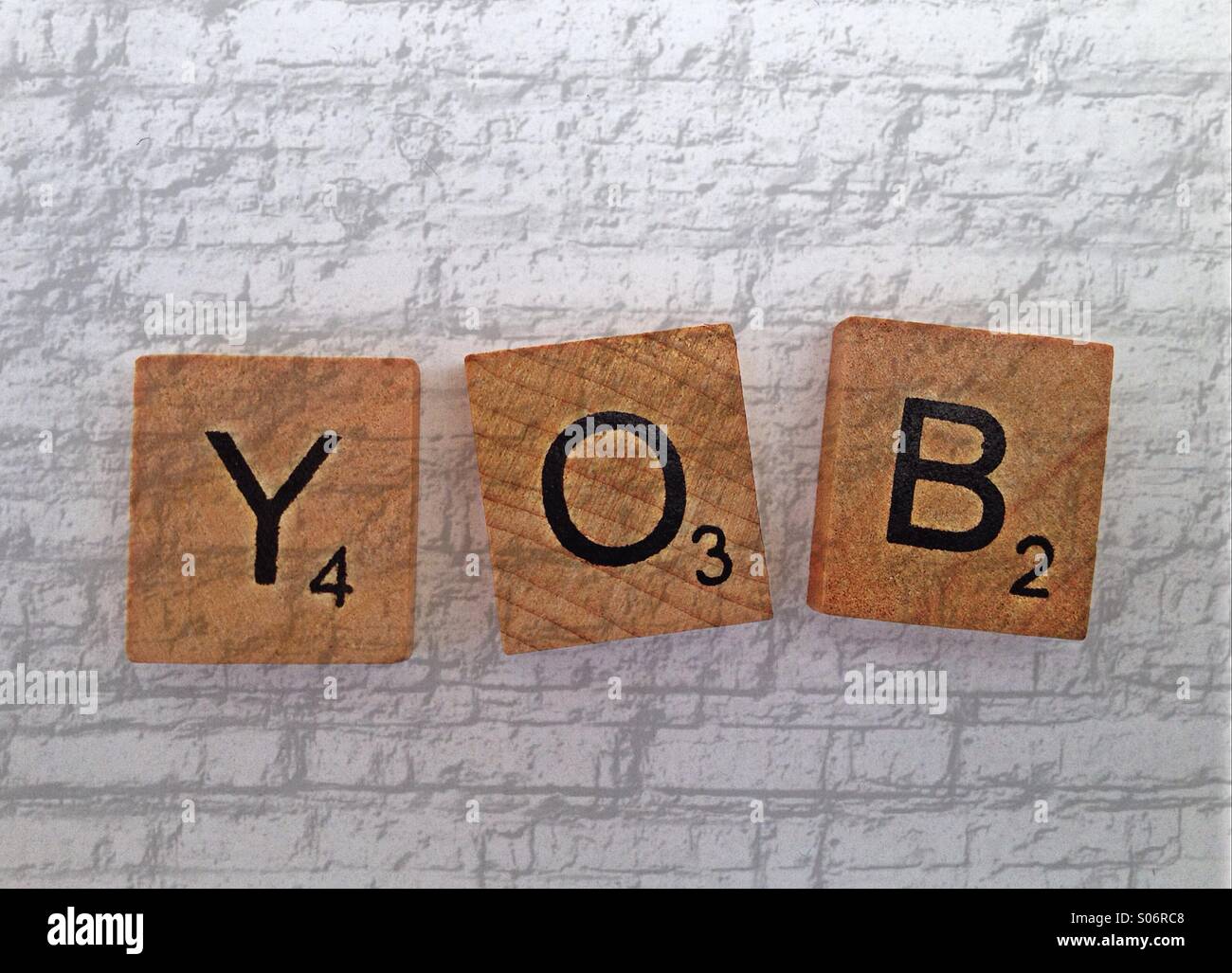 Letters spelling the word yob Stock Photo - Alamy