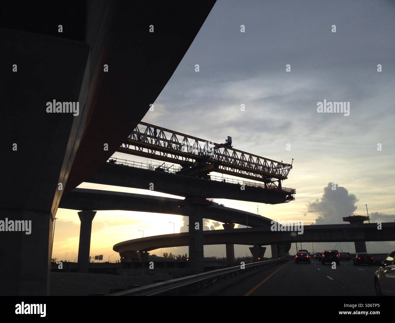Dolphin palmetto expressway interchange construction hi-res stock ...