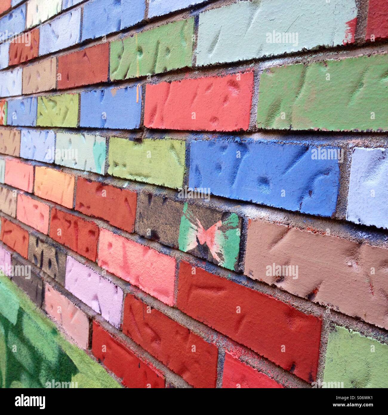 Colorful wall of bricks hi-res stock photography and images - Alamy
