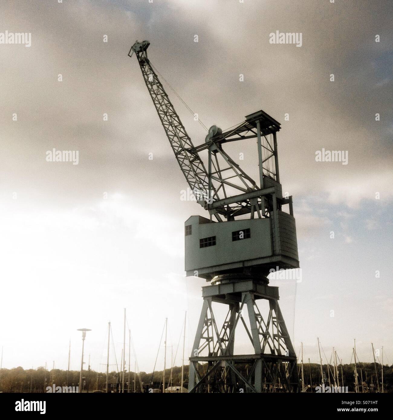 A industrial crane at shipyard in England Stock Photo - Alamy