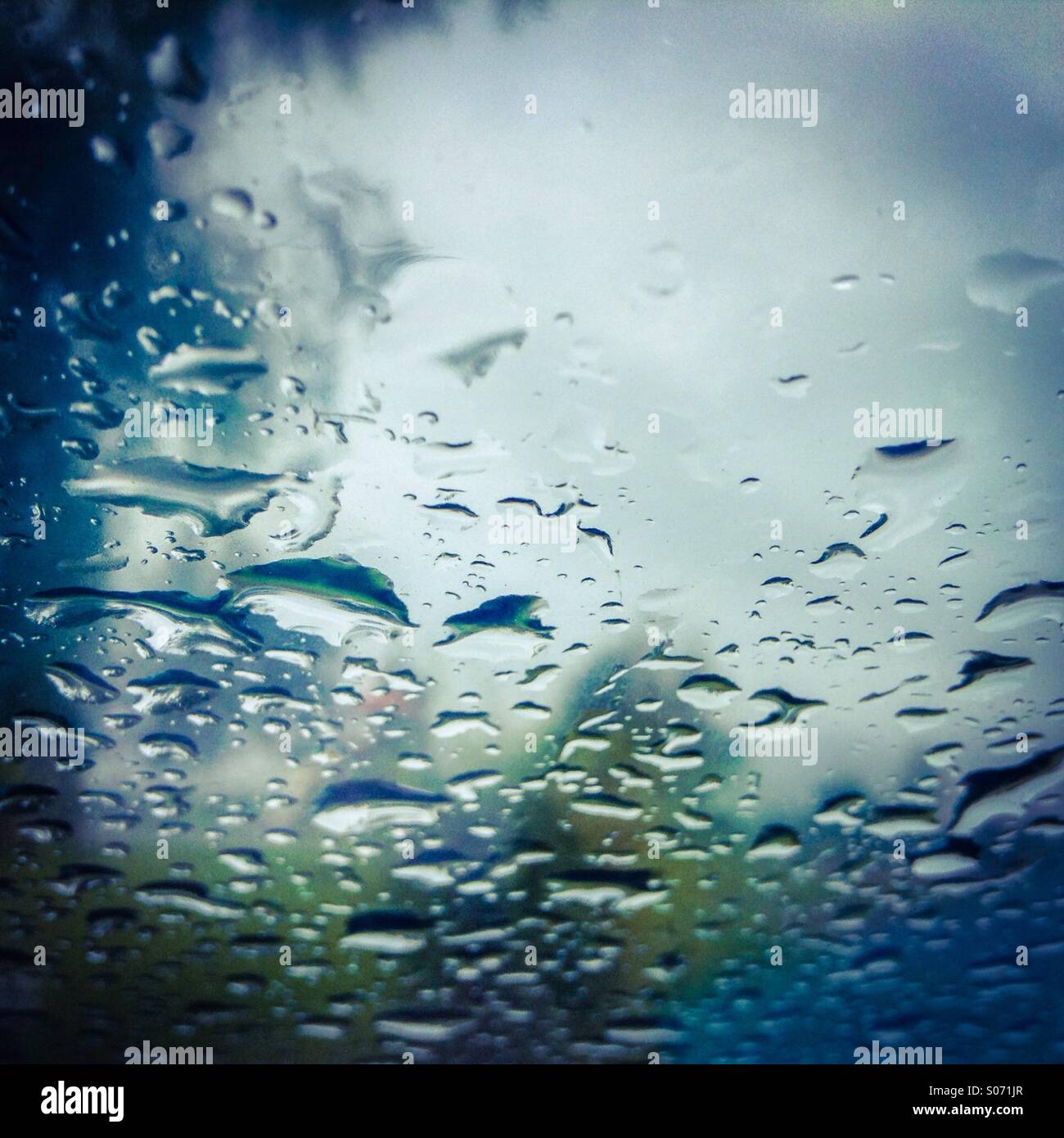 Rain drops on the car window, Allgäu, Bavarian, Germany, Europe Stock ...