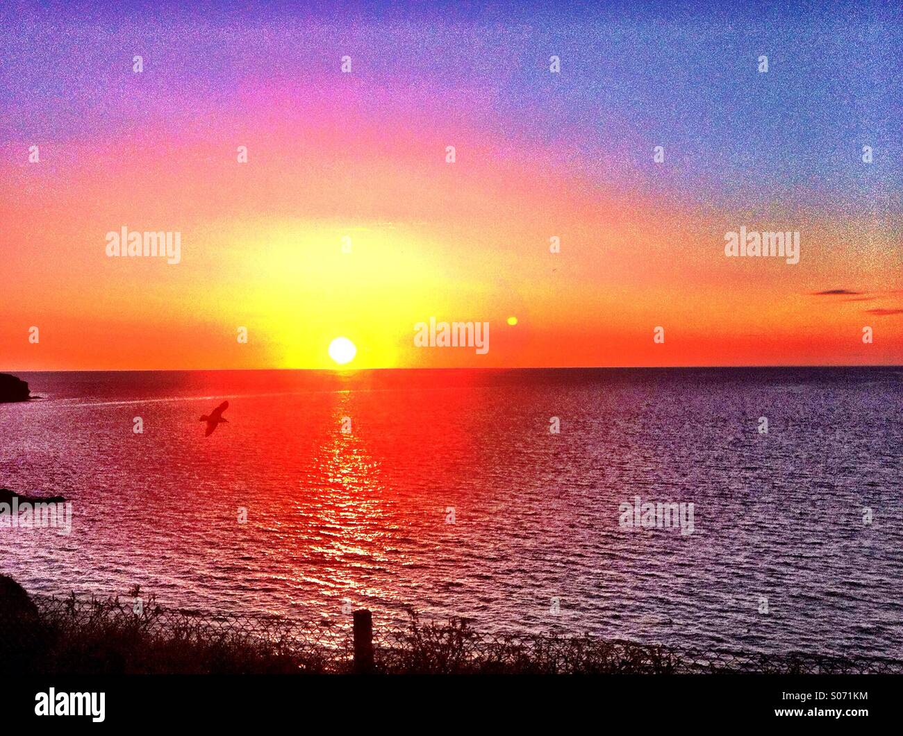 Sunset on French Coast Stock Photo - Alamy