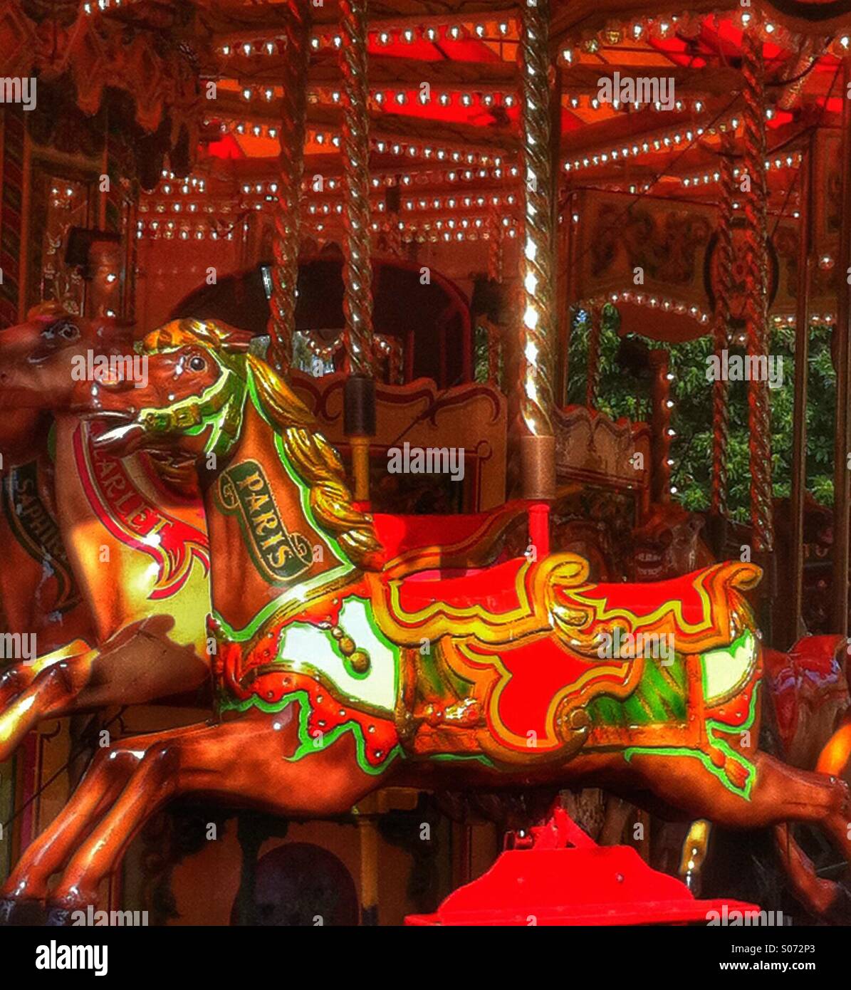 Horse on merry go round York Notth Yorkshire England UK Stock Photo - Alamy