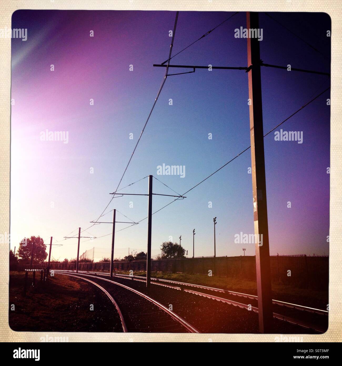 Tram or train tracks hi-res stock photography and images - Alamy