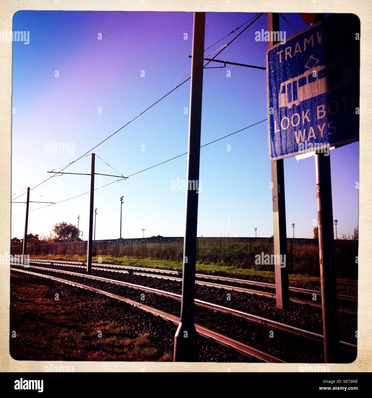 Tram lines hi-res stock photography and images - Alamy