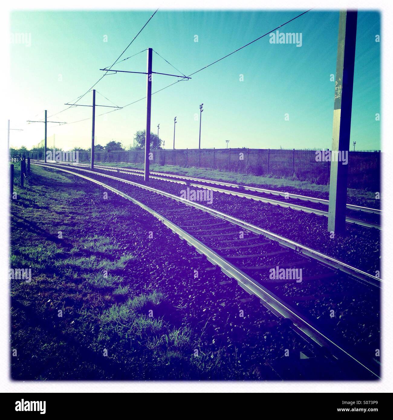 Tram lines tracks hi-res stock photography and images - Alamy