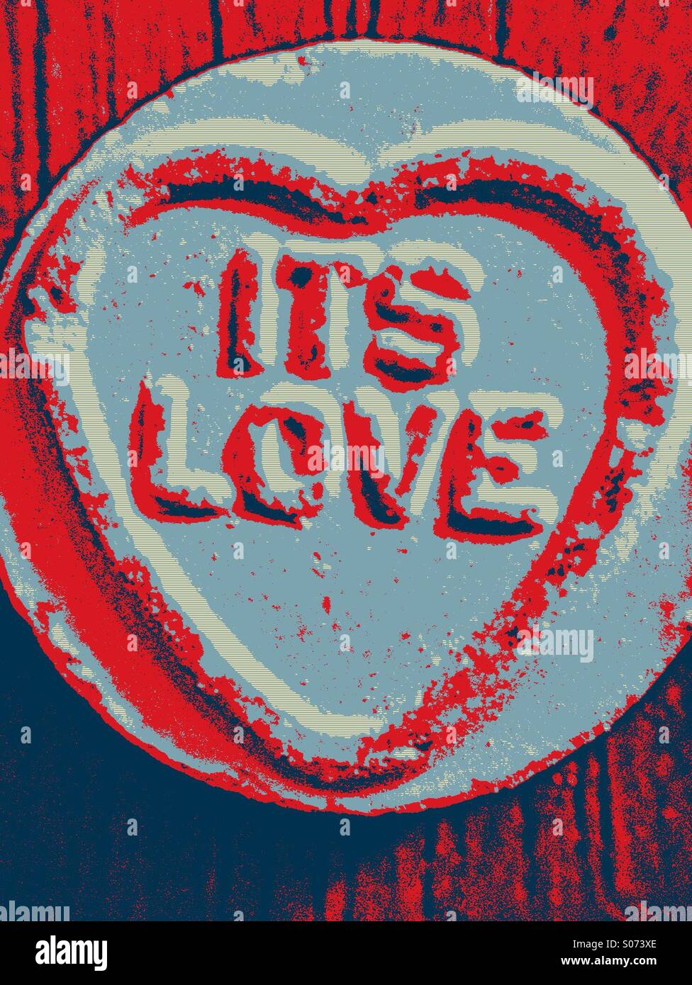 Pop art style photo of a love heart sweet Stock Photo - Alamy