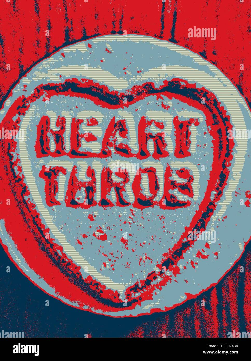 Pop art style photo of a love Heart sweet Stock Photo - Alamy