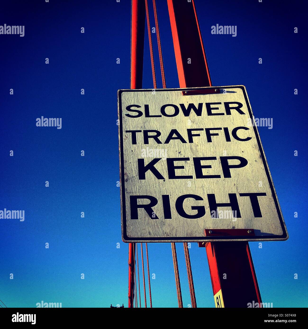 Slower Traffic Keep Right Stock Photo - Alamy