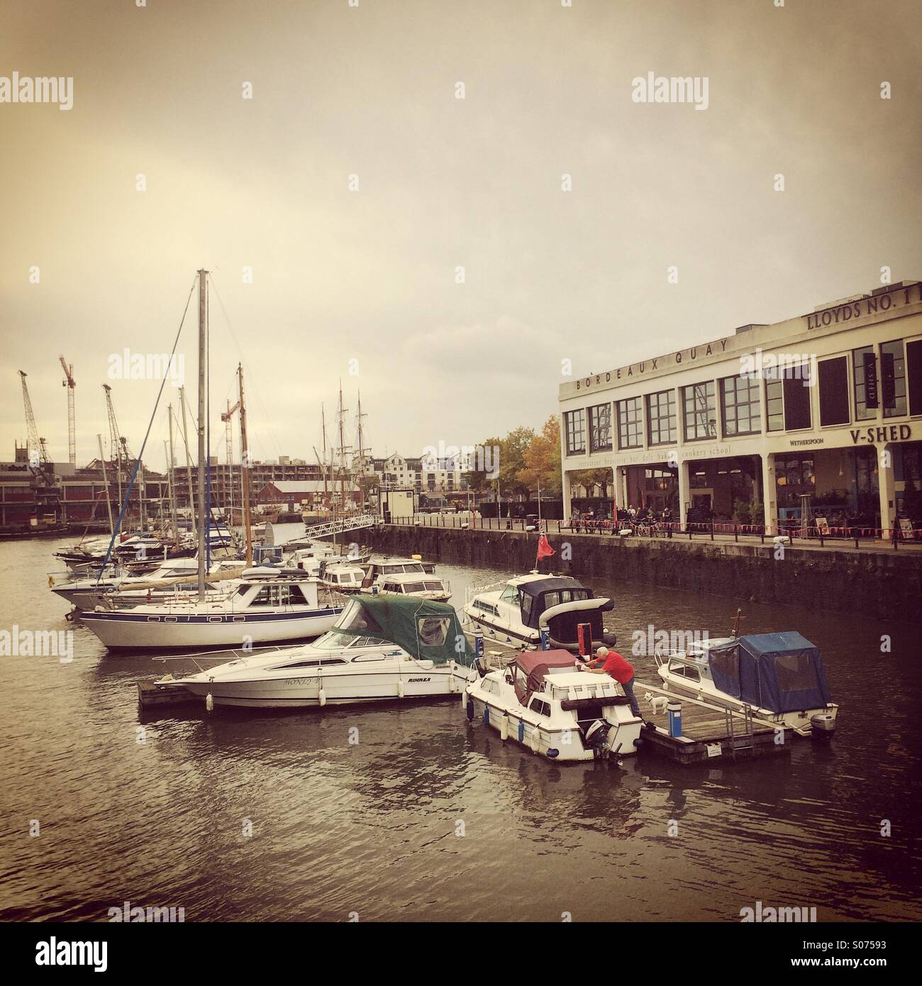 Bristol Waterside marina and bars Stock Photo - Alamy