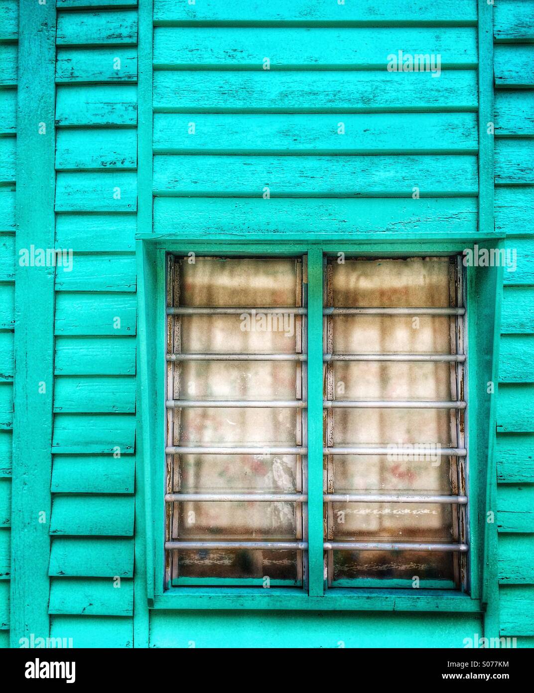 Malaysia old wooden house window at Crab Island fishing village Pulau ...